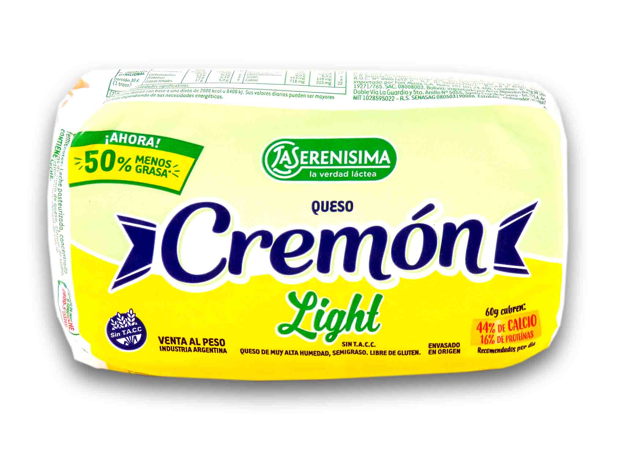 QUESO SERENISIMA CREMON LIGHT kg. - California S.A.